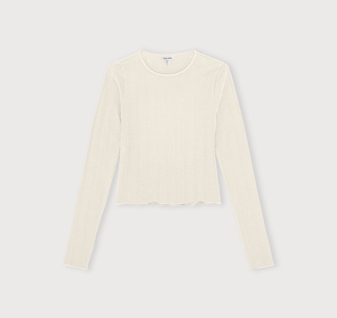 Pointelle Long Sleeve Tee | Only € 46 | Organic Basics